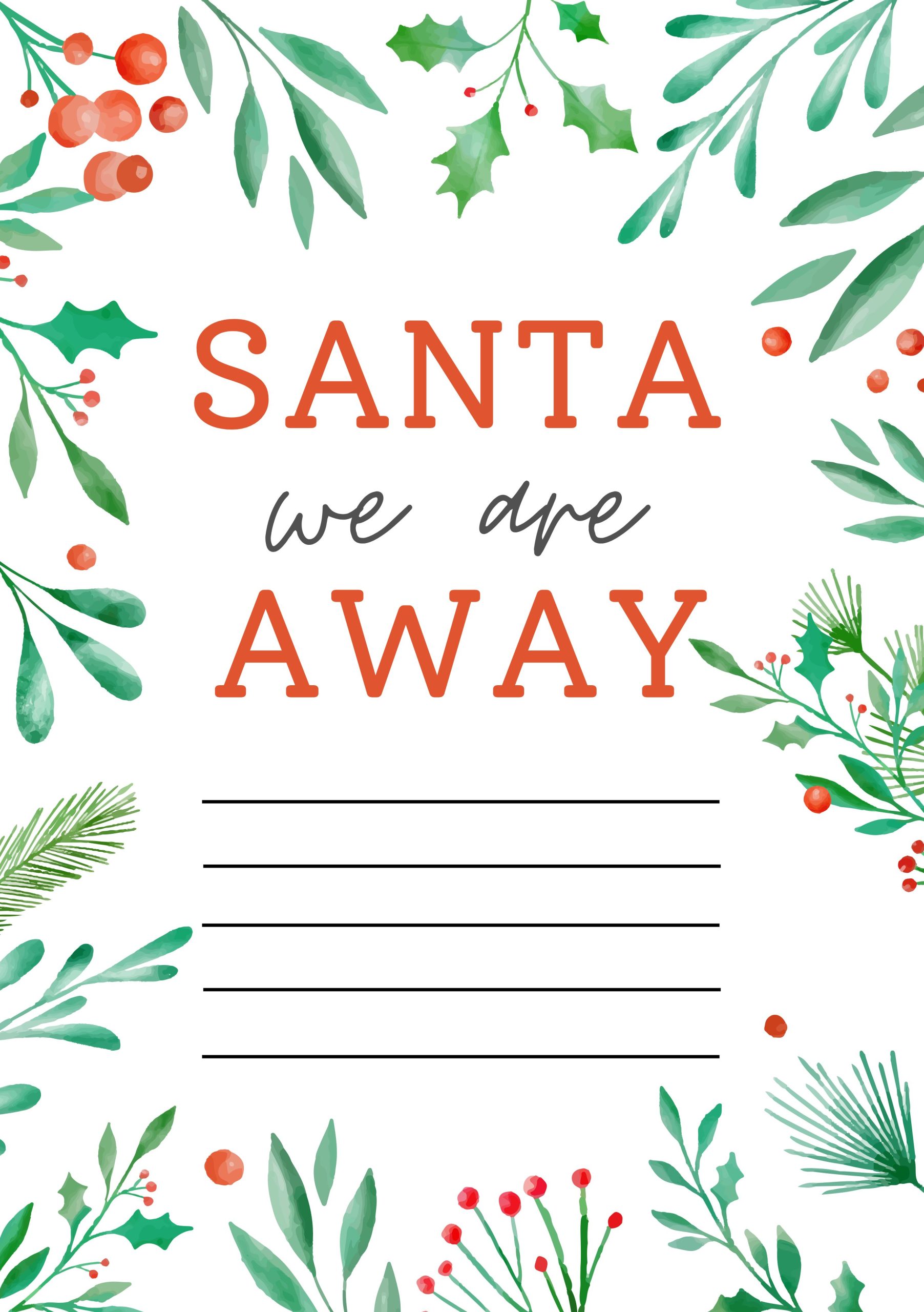 Christmas All Wrapped Up with Ni4Kids: 'Santa We Are Away' Sign - ni4kids